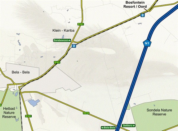 Bosfontein route map – Happy Campers SA